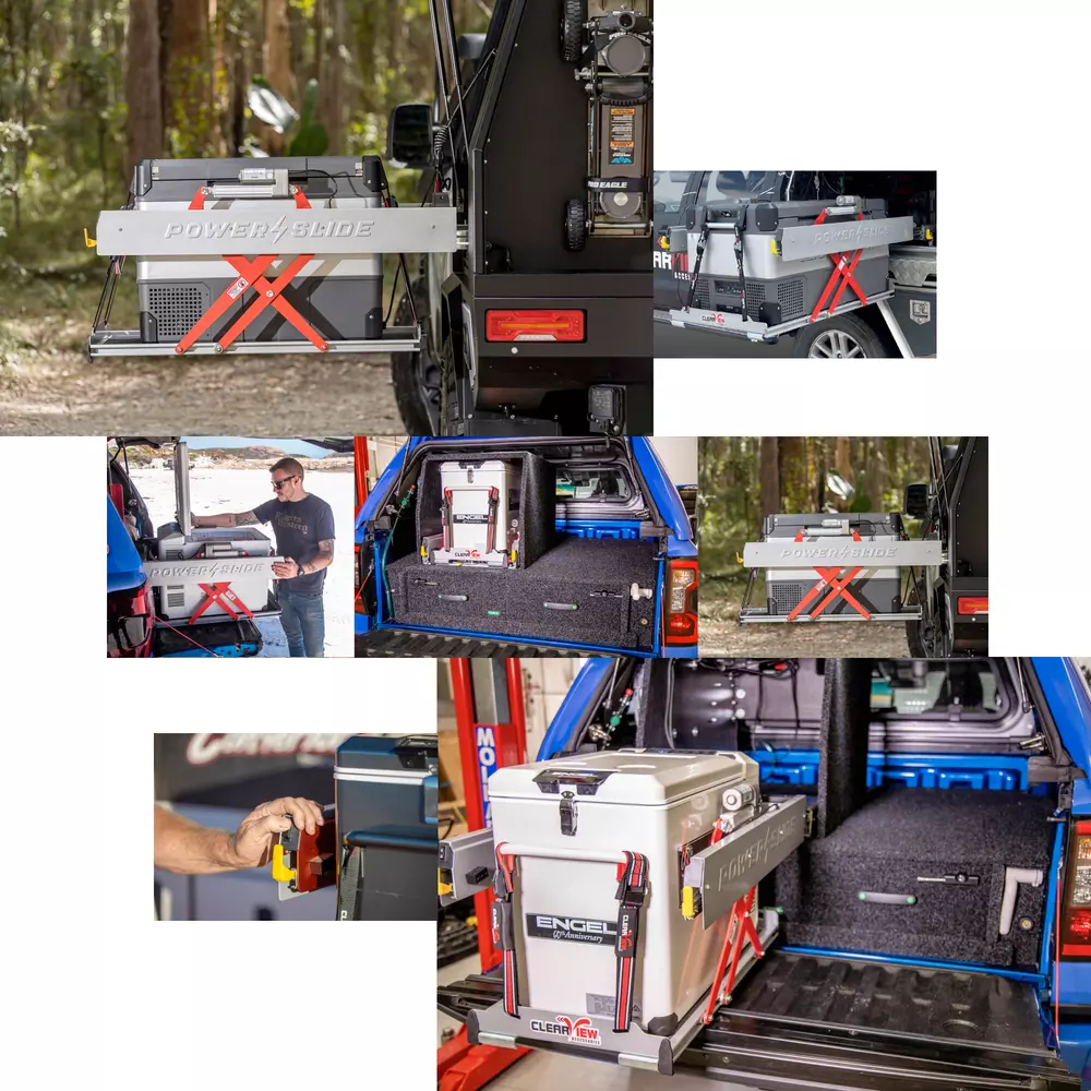 Power Slide - Lowering Travel Fridge Slide by Clearview